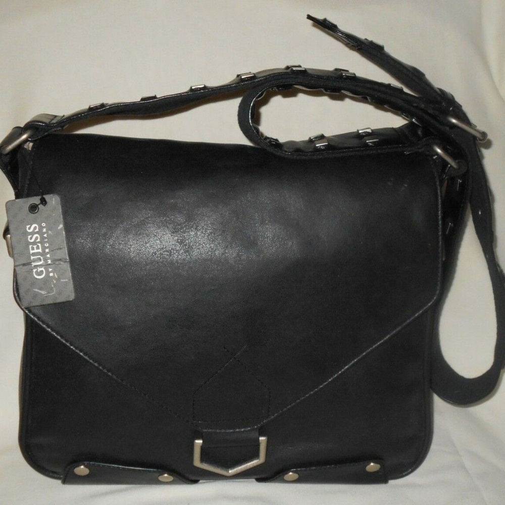Vintage Rare Studded Strap Messenger Sling Cross Body… - Gem